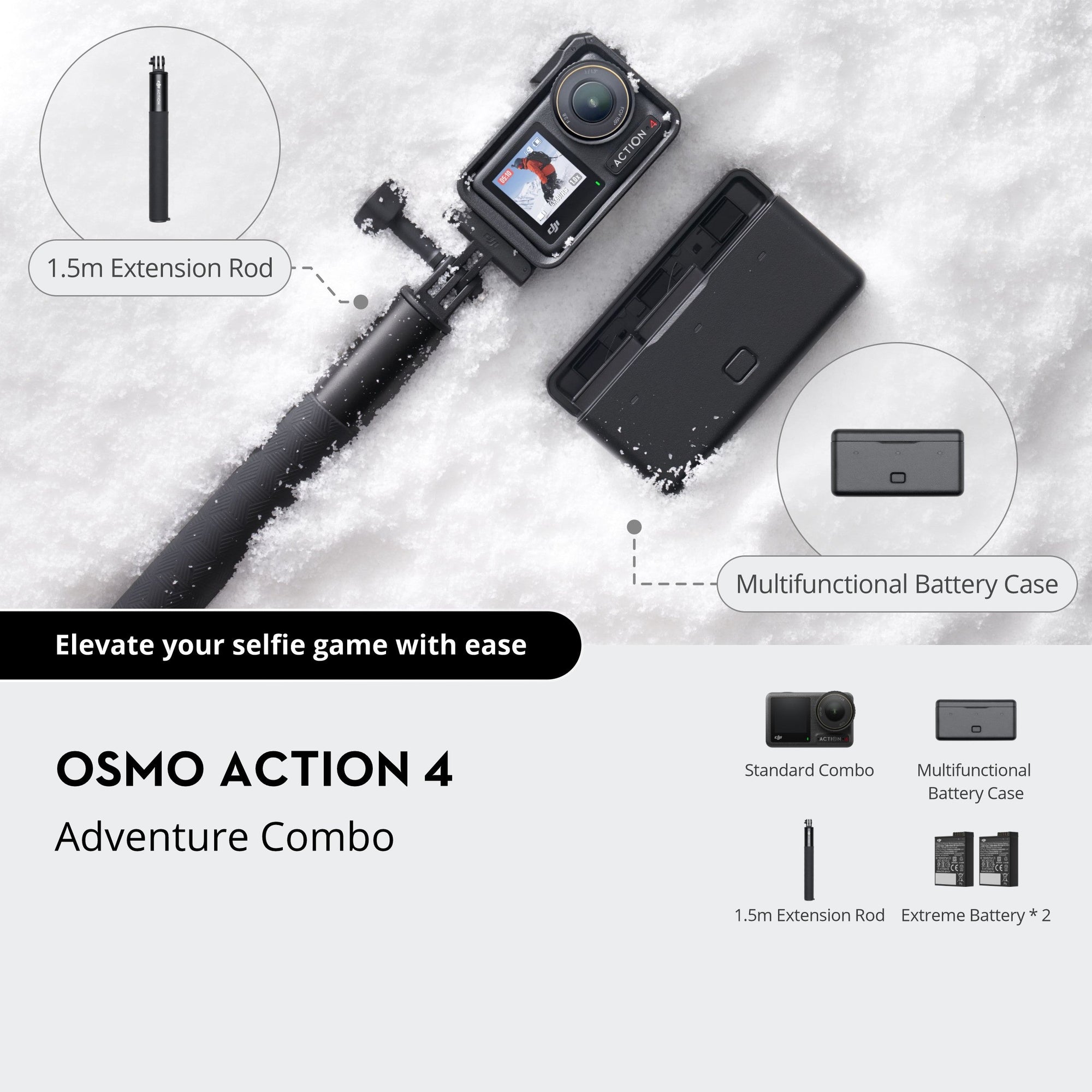 DJI Osmo Action 4 4K/120fps Camera Adventure Combo – DJI Official Retail UK