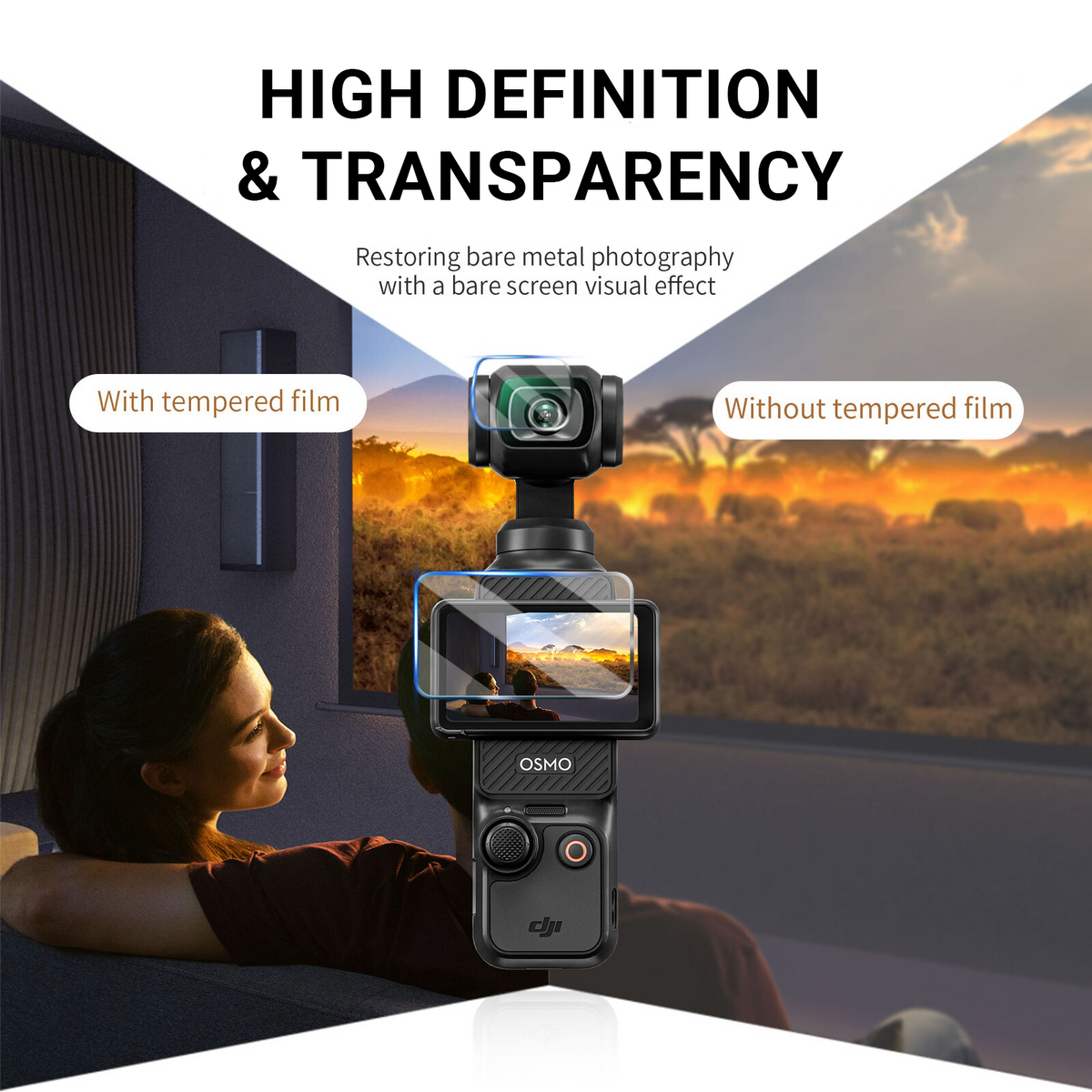 Screen Cover & Camera Lens Protector For DJI Osmo Pocket 3 (2 Pack ...